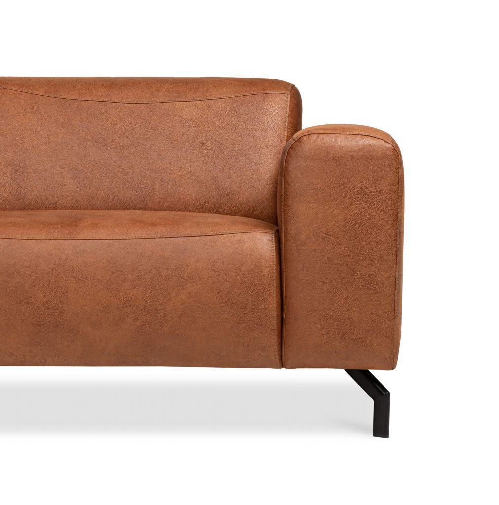 Hoekbank MICROLEDER 88 Cognac - Hoekbankstellen